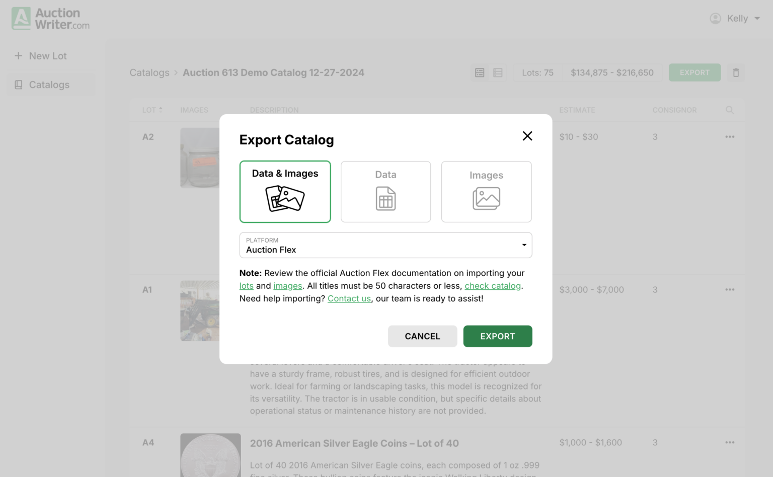 Importing AuctionWriter Catalogs into Auction Flex - AuctionWriter